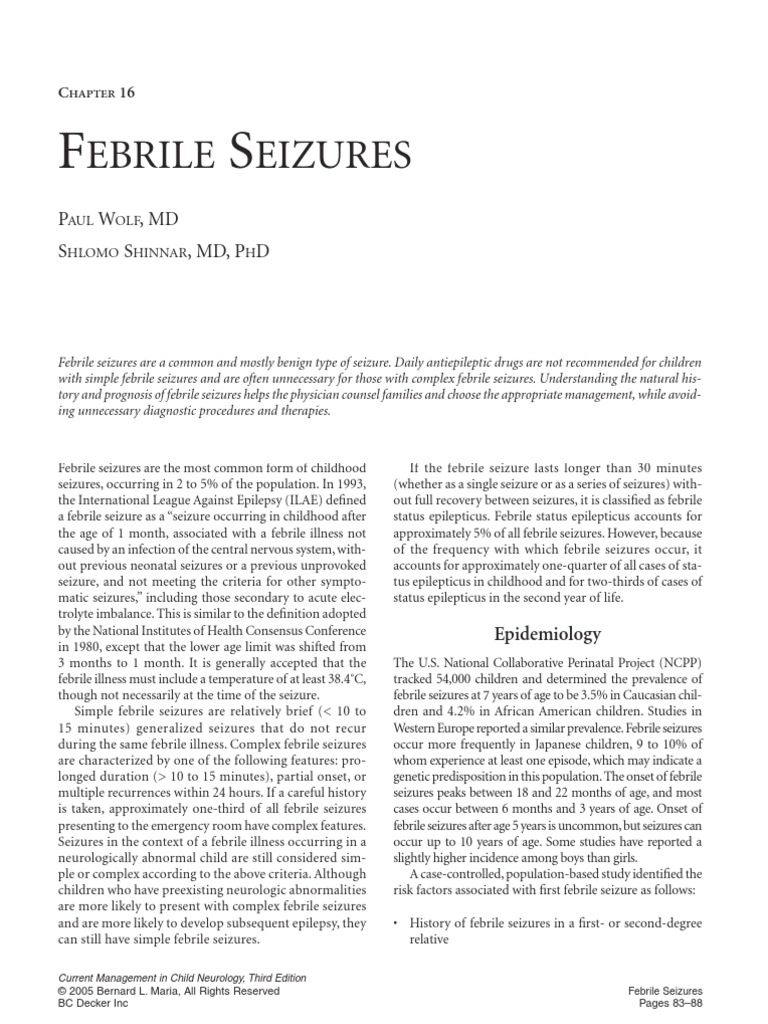 Febrile Seizure | PDF | Epilepsy | Fever