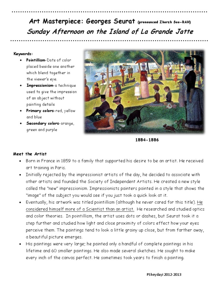 Art Masterpiece-Georges Seurat | PDF | Impressionism | Paintings