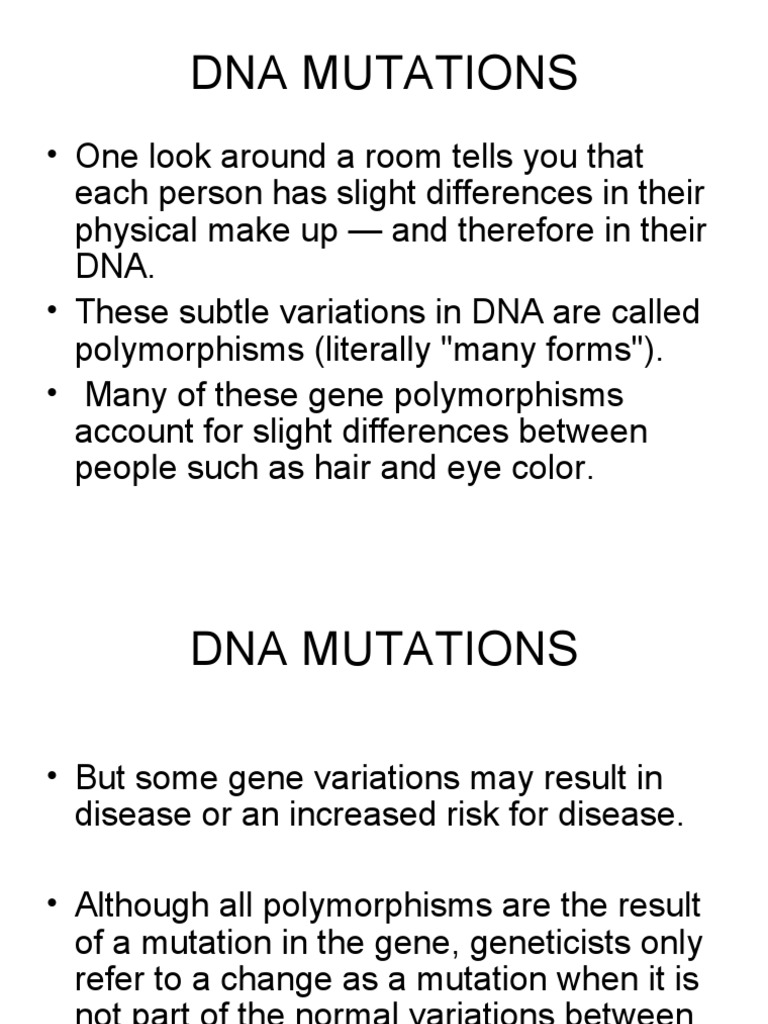 Dna Mutations Pdf Dna Mutation