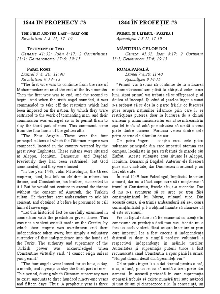 03 Anul 1844 in Profetie - Jeff Pippenger - Notite Tabara Porumbacu ...