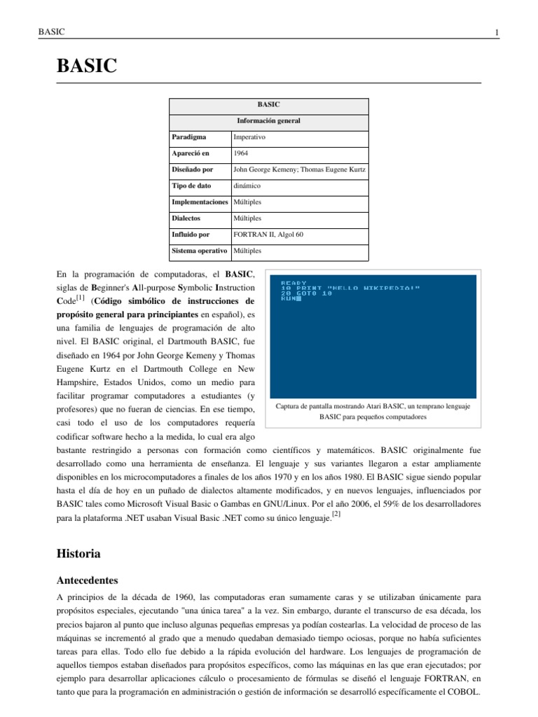 Basic | PDF | Básico | Programación de computadoras