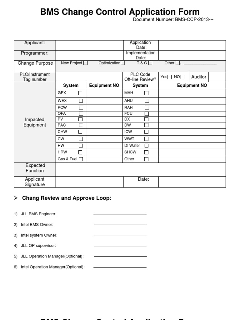 Change Control Template | PDF