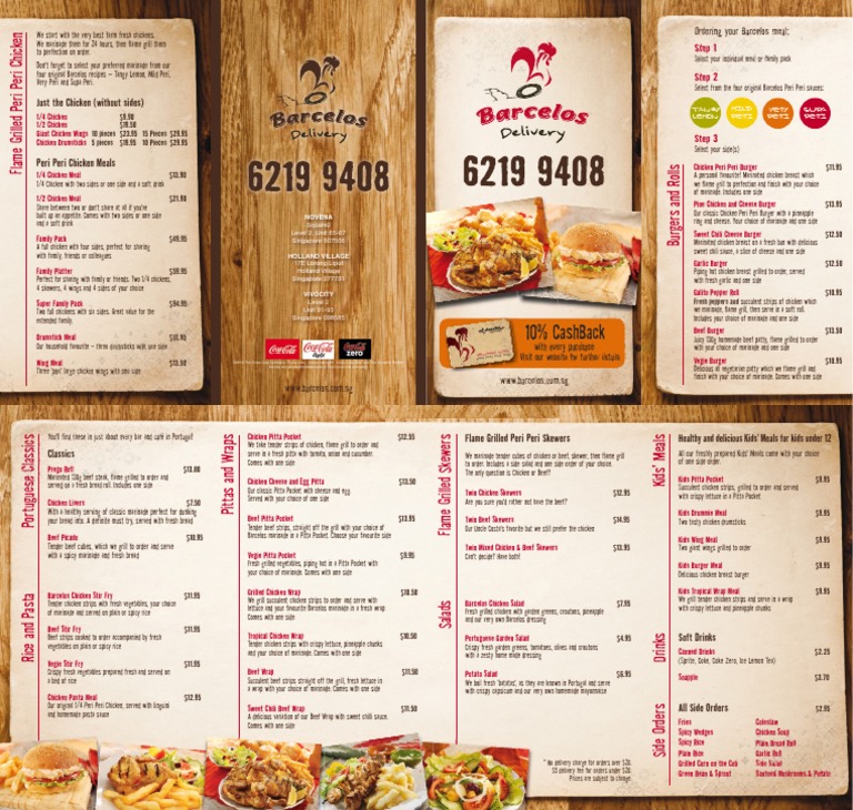 Barcelos Delivery Menu July | PDF | Salad | Hamburgers