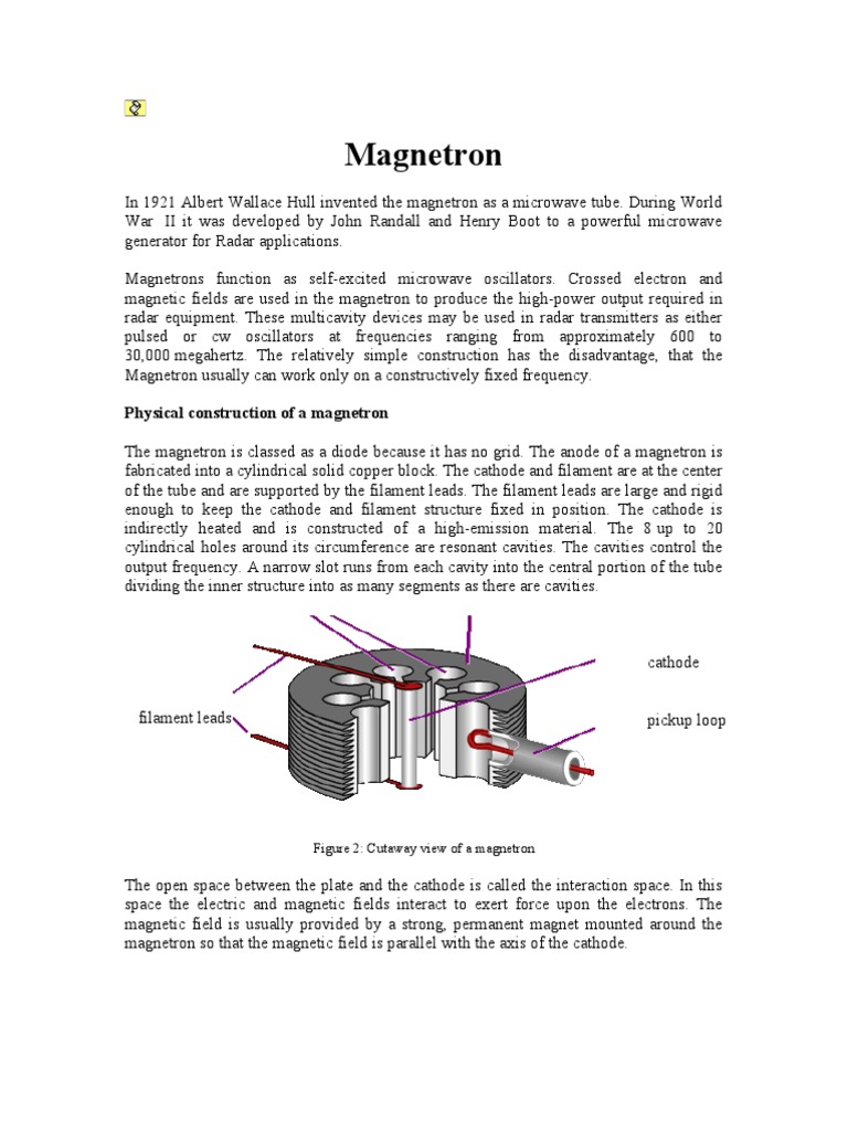 Magnetron Application For IEI+RI Engleza | PDF | Vacuum Tube | Electron