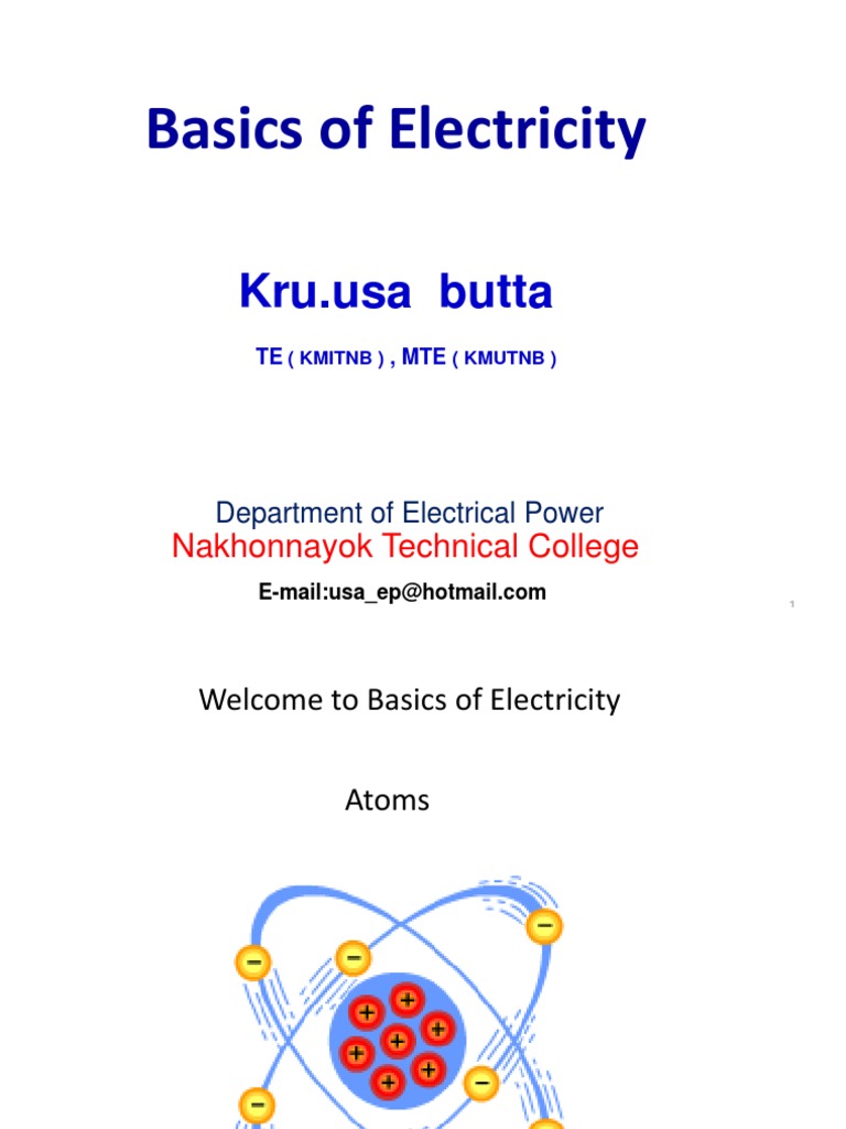 Basics of Electricity | PDF | Science & Mathematics