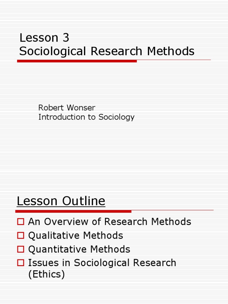 Lesson 3 - Sociological Research Methods | PDF | Social Research ...