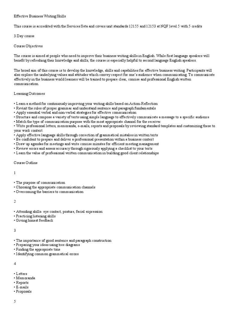 Effective Business Writing Skills | PDF | Communication | English Language