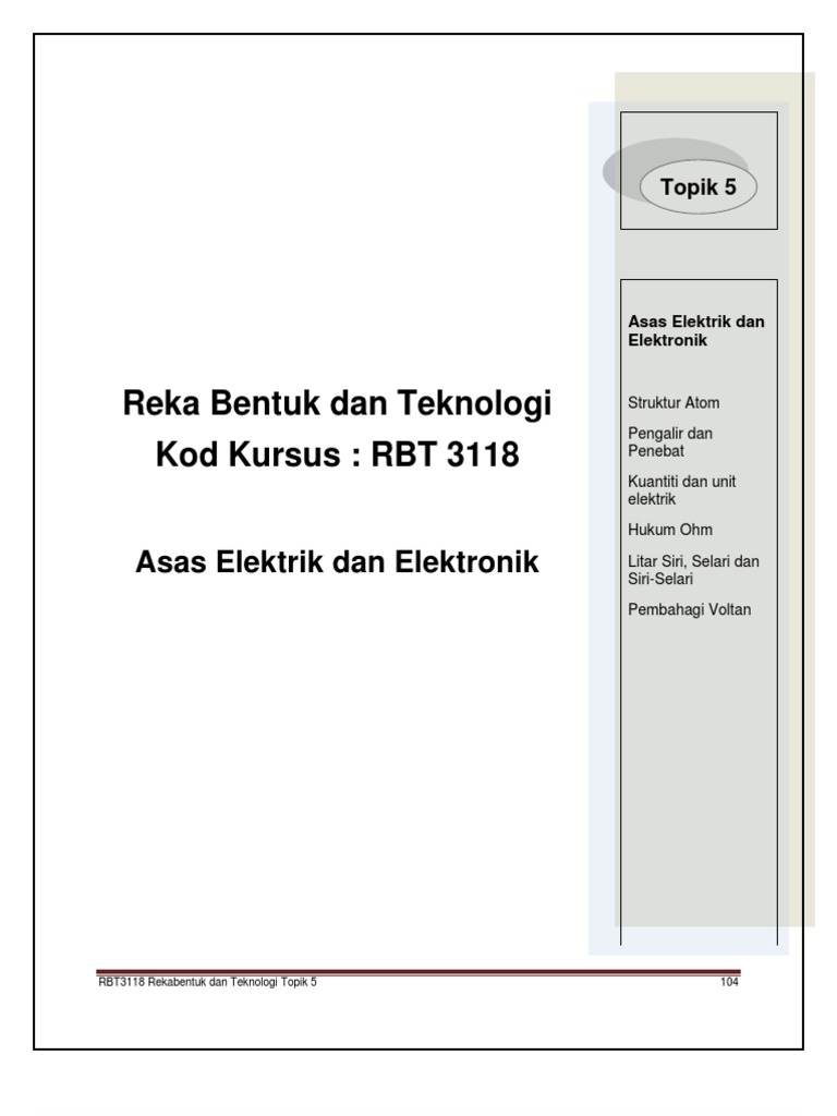 MODUL Reka Bentuk Dan Teknologi RBT3118 Bab5 PDF | PDF