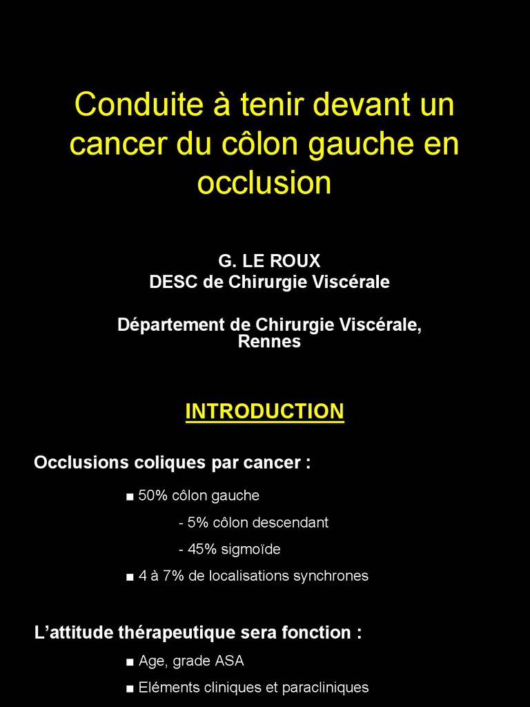 Conduite À Tenir Devant Un KC Colique en Occlusion 2003 | PDF | Cancer ...