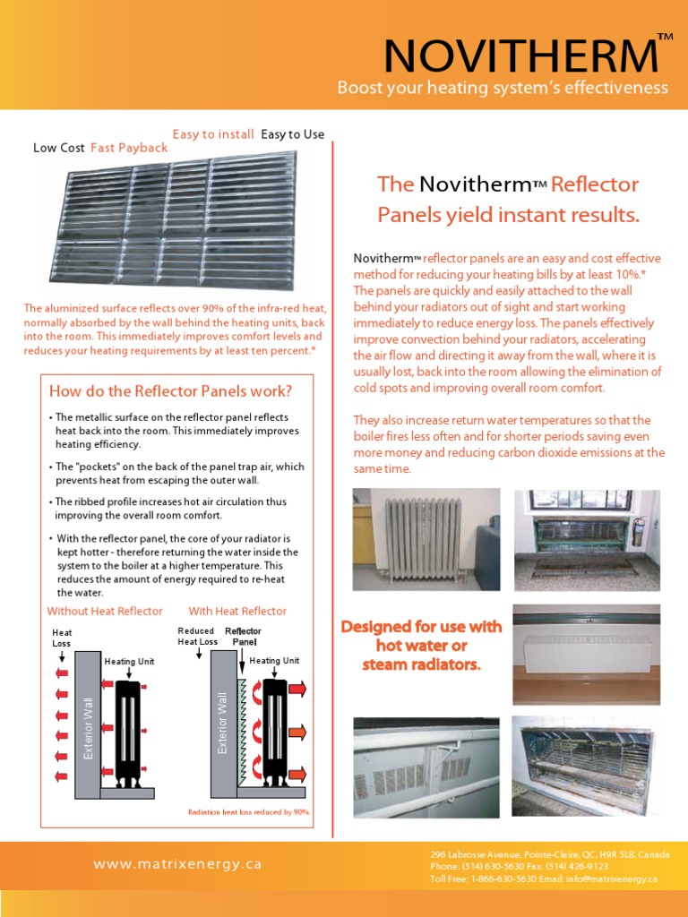 Novitherm Heat Reflector Panels | PDF | Radiator | Heat Transfer