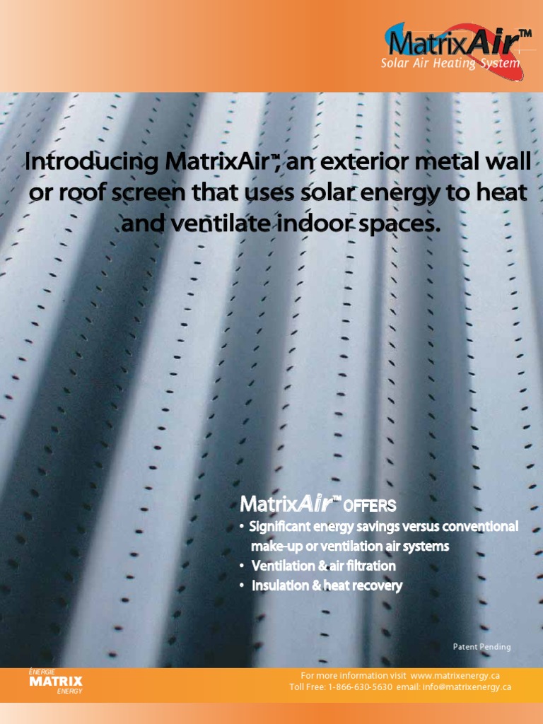 MatrixAir Solar Fresh Air Heating System by Matrix Energy | PDF | Hvac ...