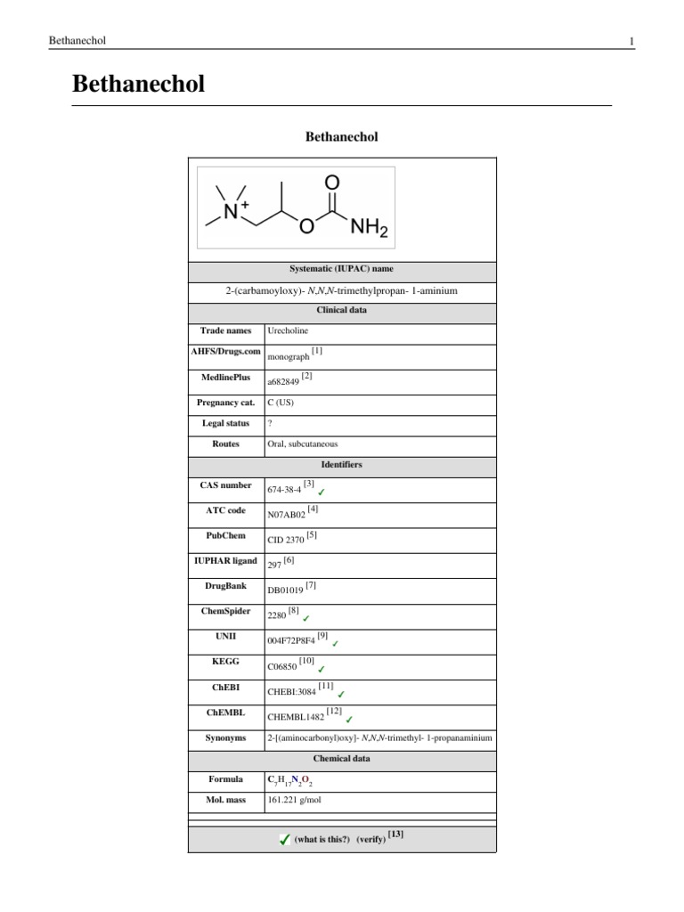 Bethanechol | PDF | Medical Specialties | Medicine