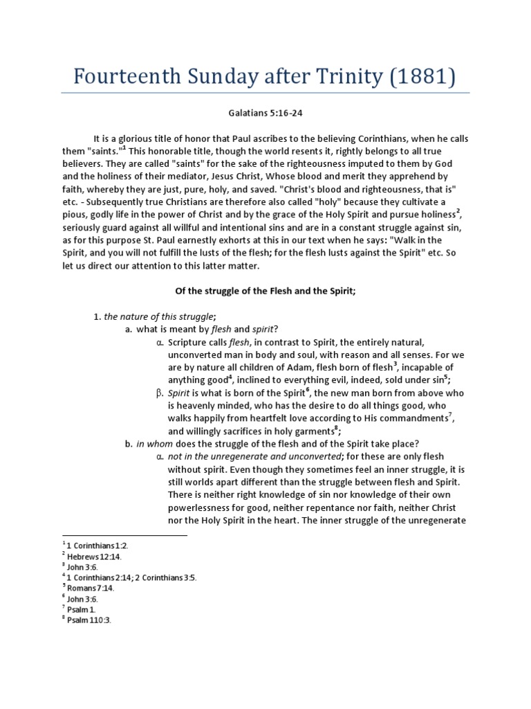 Fourteenth Sunday After Trinity EPISTLE (1881) | PDF | Sin | Grace In ...