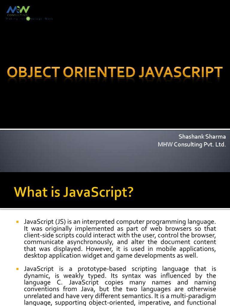 Object Oriented JavaScript | PDF | Method (Computer Programming) | Object Oriented Programming