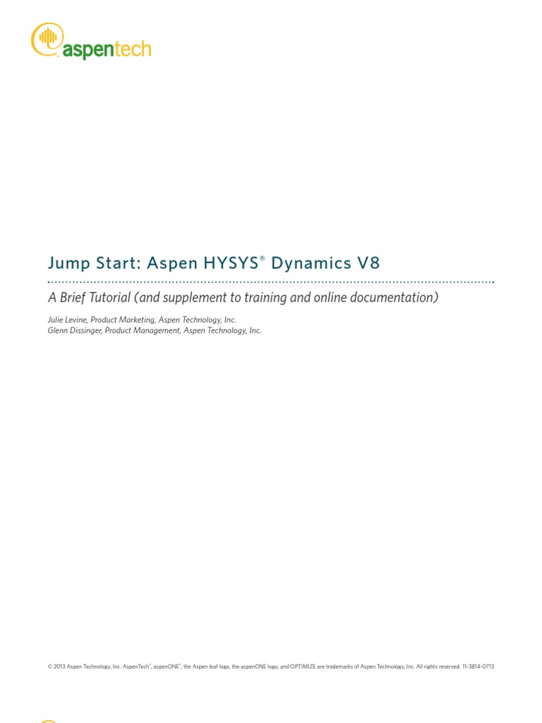 HYSYS Dynamics Jump Start | PDF | Software | Computing And Information ...