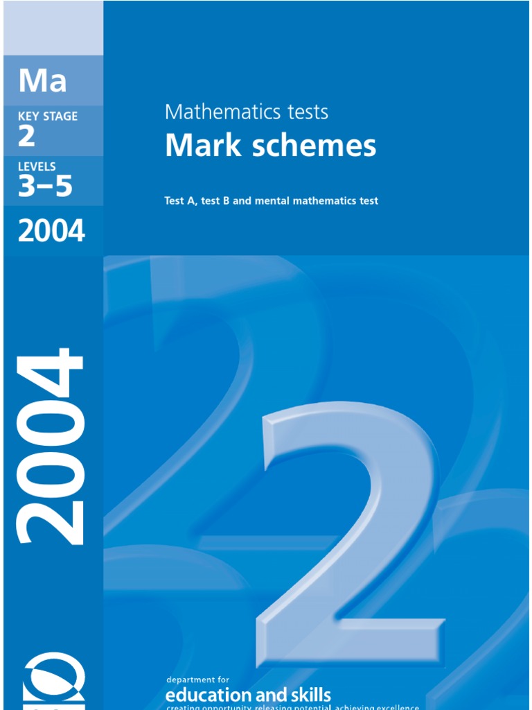 2004 Maths Mark Scheme | PDF | Question | Numbers