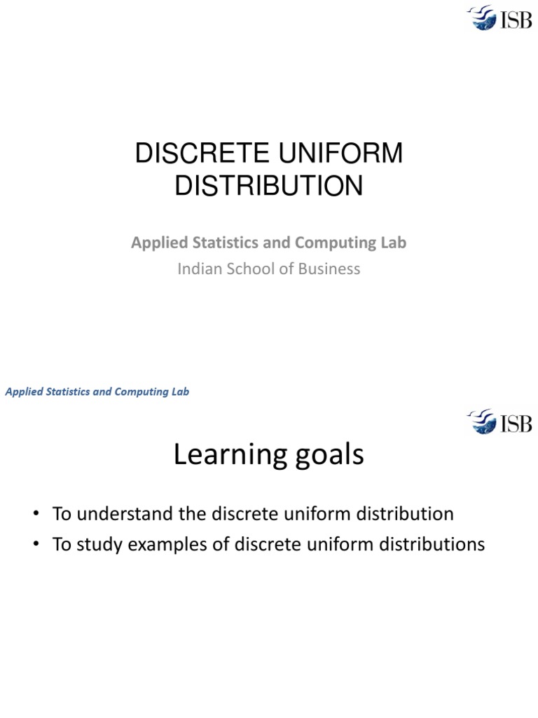 Discrete Uniform Distribution | PDF | Probability Distribution | Statistics
