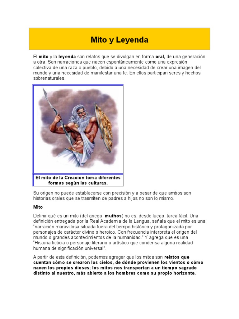 Mito y Leyenda | Leyendas | Antropología