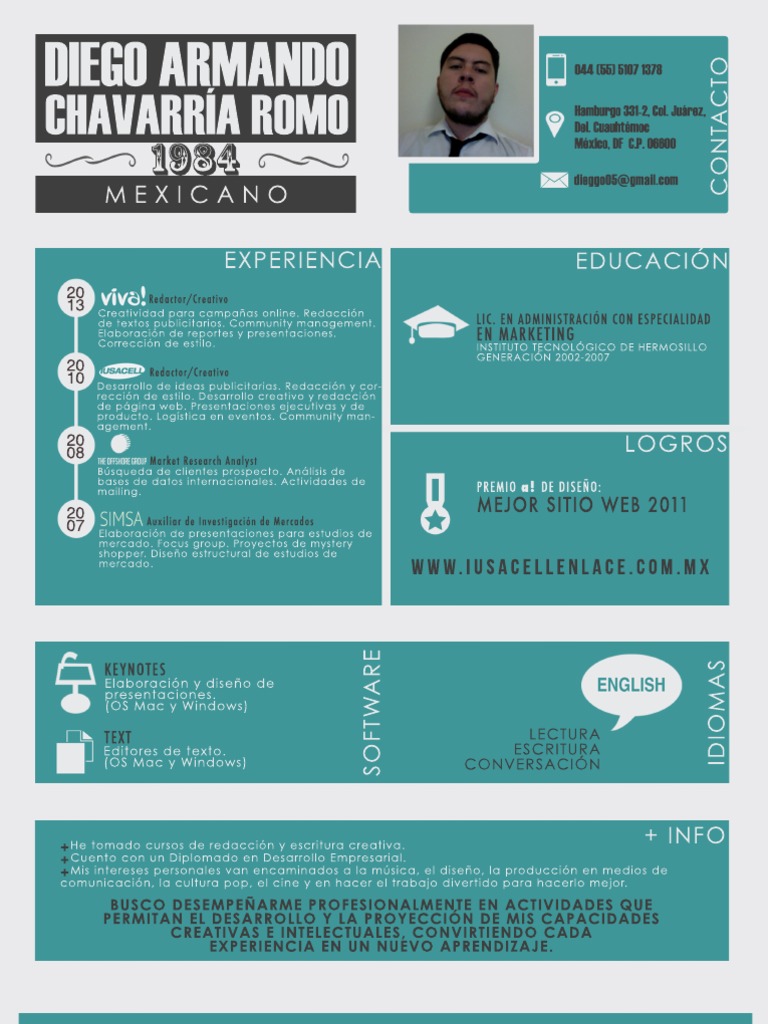 Diego Chavarria Cv&Book | PDF | Métodos y materiales de enseñanza | Informática