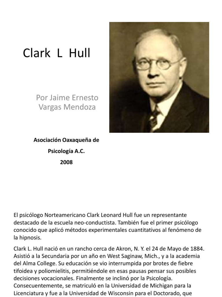 Clark L Hull | PDF | Teoría | Sicología