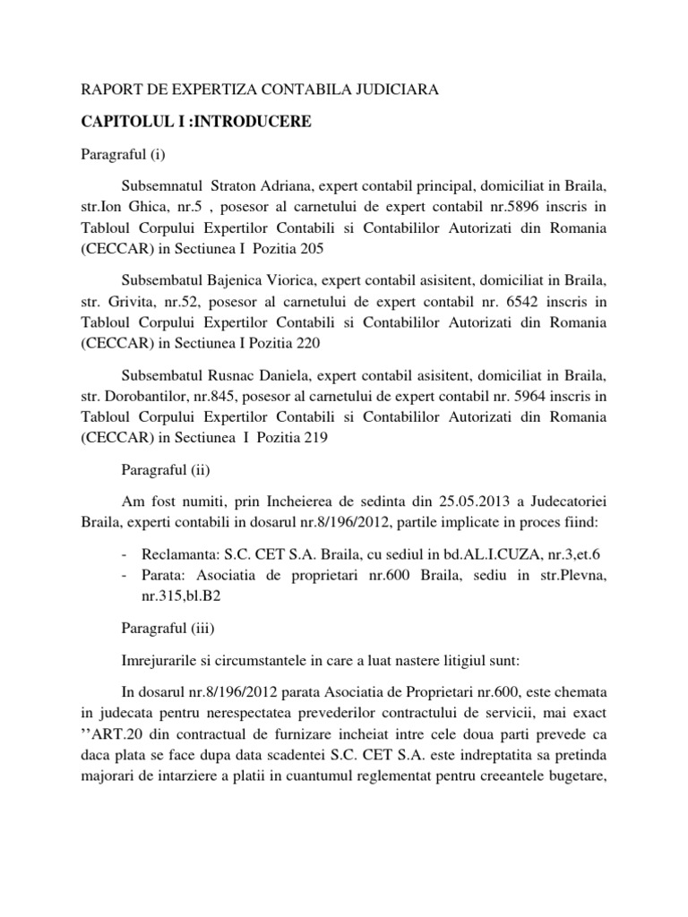 Raport de Expertiza Contabila Judiciara | PDF
