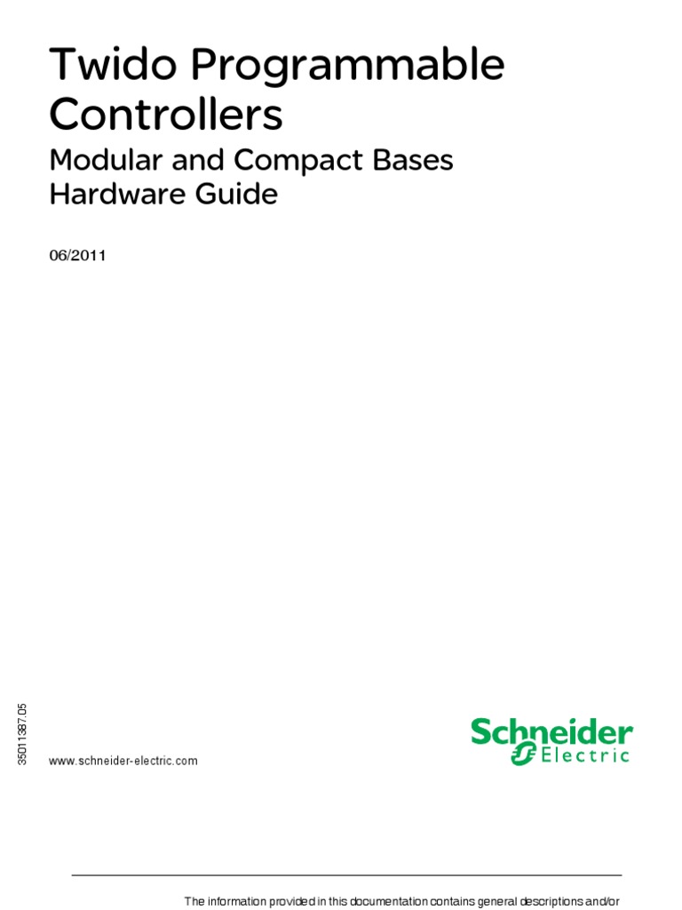 Twido HW Guide - Modular Compact Bases - 2011.06 | PDF | Programmable Logic Controller ...