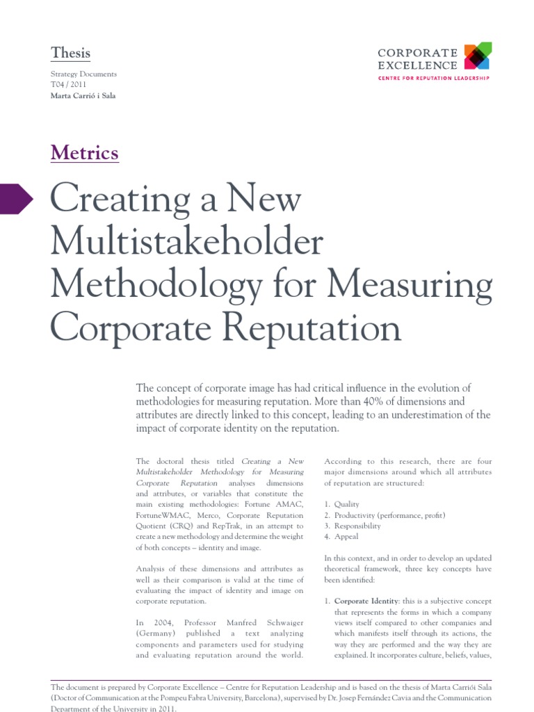Creating A New-Multistakeholder Methodology For Measuring Reputation ... Creating A New-Multistakeholder Methodology For Measuring Reputation ...