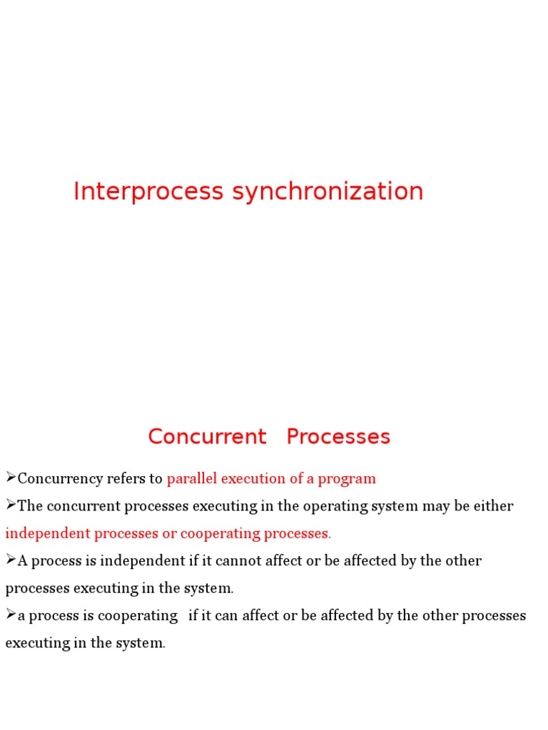 1 Interprocess Synchronization | PDF | Message Passing | System Software