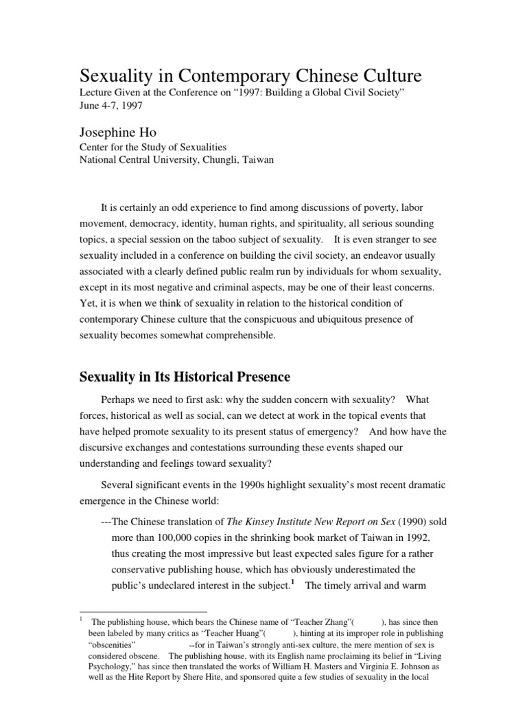Sexuality in Chinese Culture | PDF | Feminism | Gender Studies