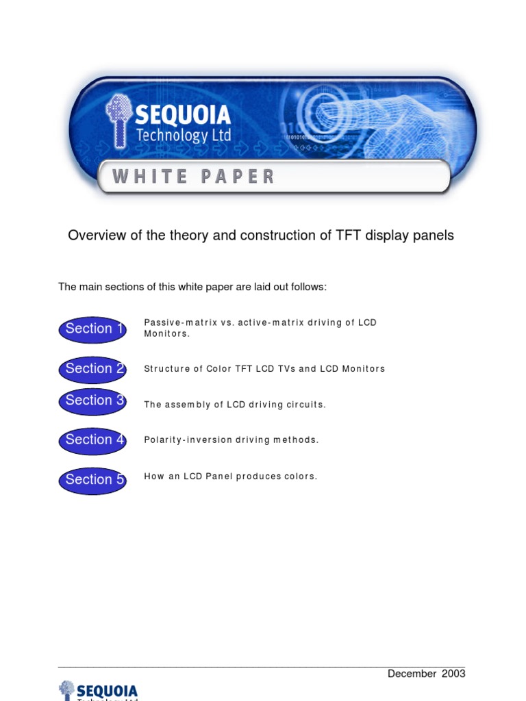 Overview of The Theory of TFT Displays | PDF | Liquid Crystal Display ...