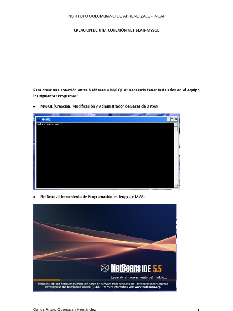 Manual Conexion NetBean-MySQL | PDF | Mi sql | Frijoles Netos