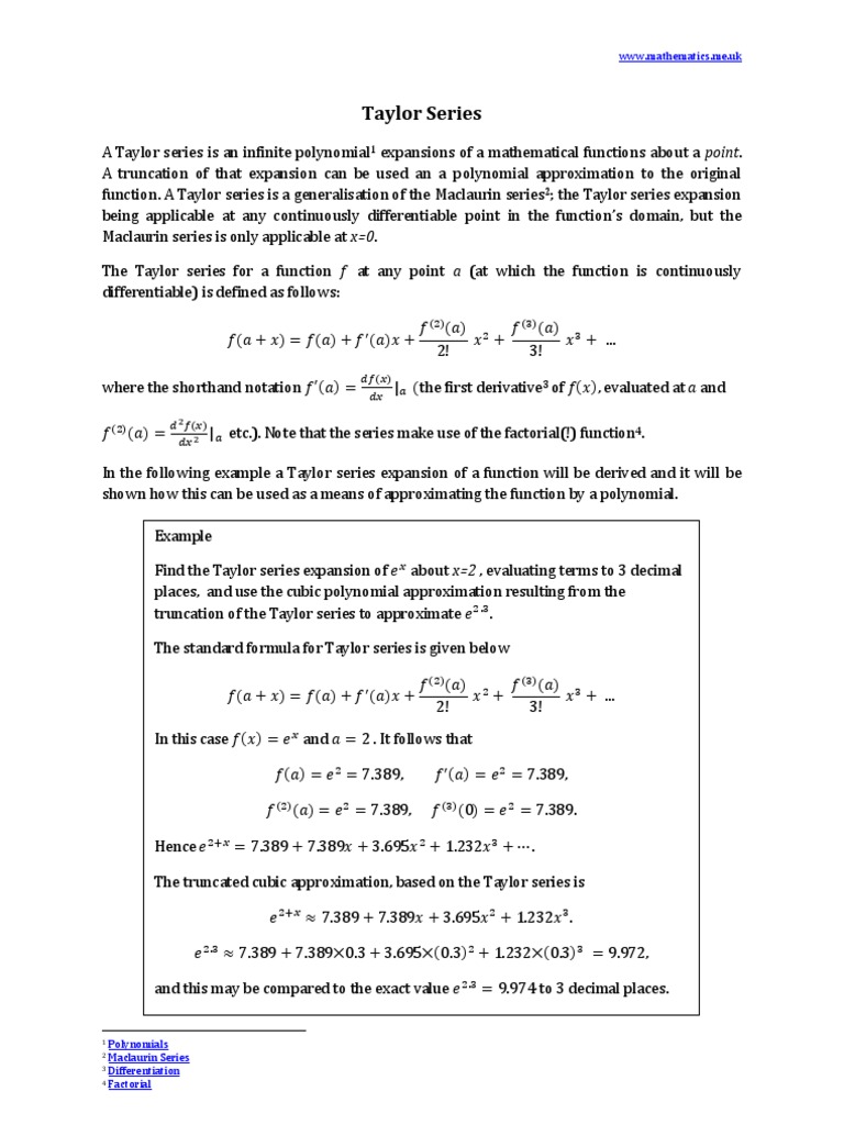 Taylor Series Pdf