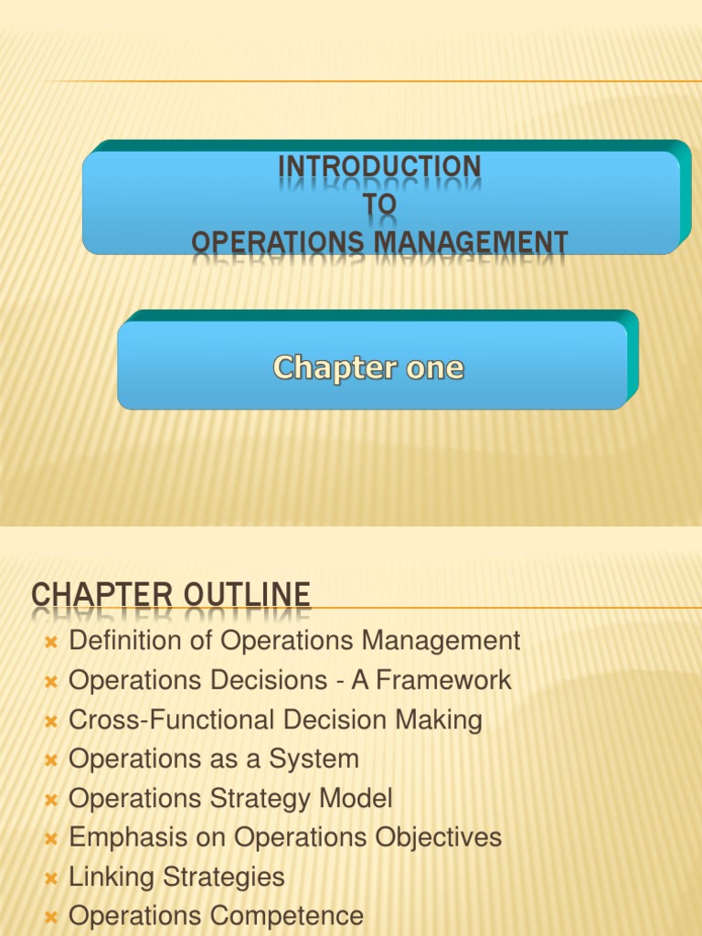 Introduction To OM | PDF | Business Process | Operations Management