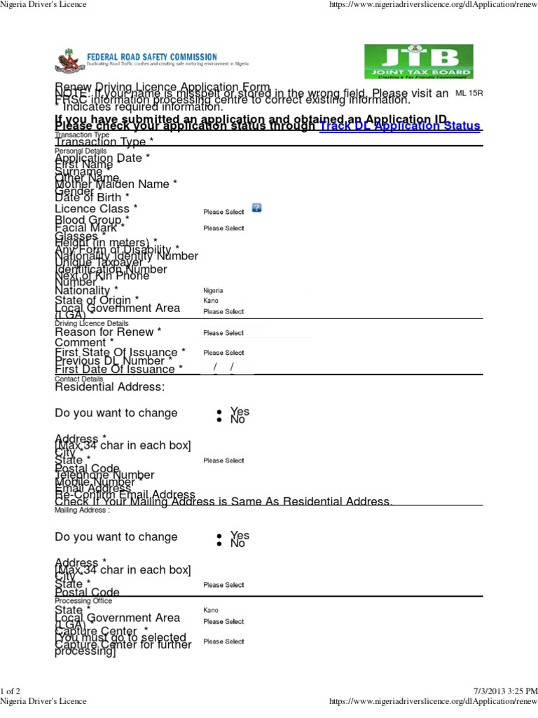 Nigeria Driver's Licence | PDF
