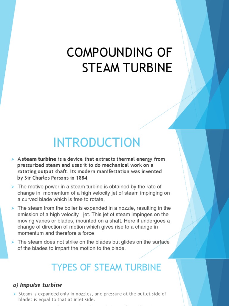 Compounding of Steam Turbine | PDF | Turbine | Turbomachinery