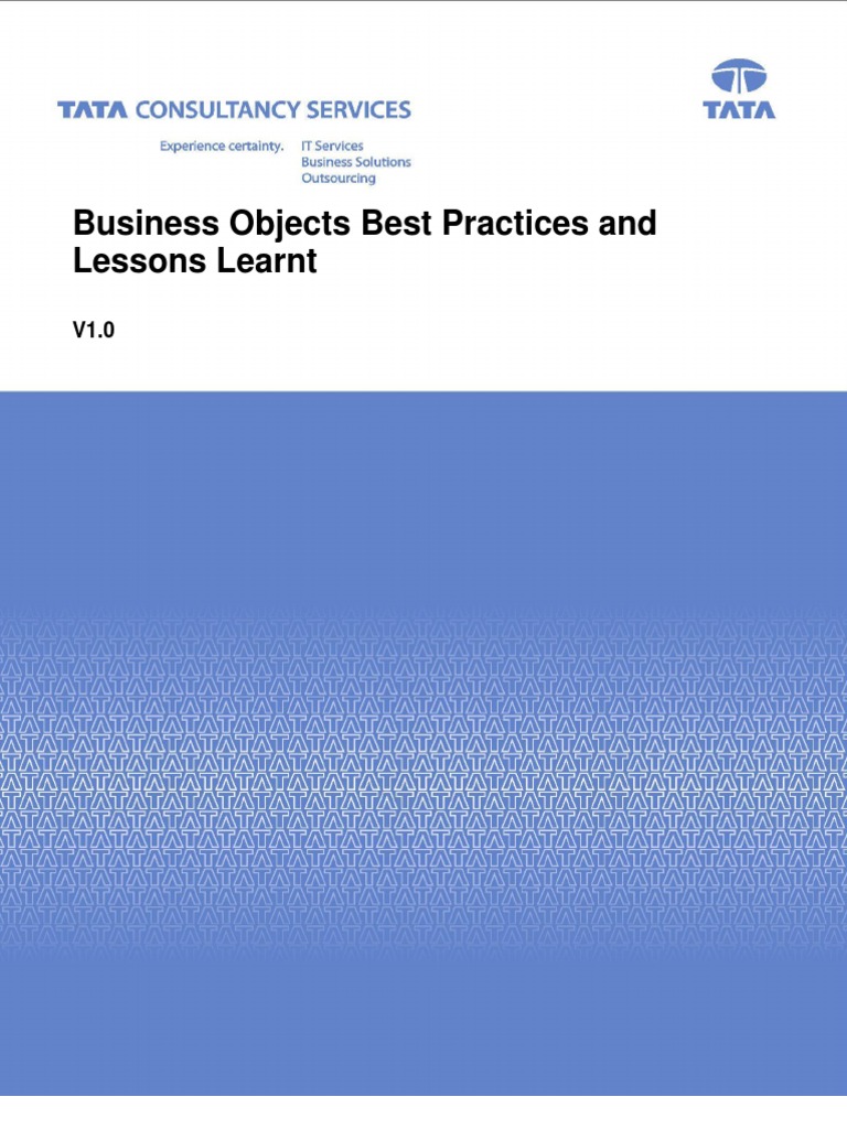 Business Objects Reporting Best Practices | PDF | Backup | Web Server