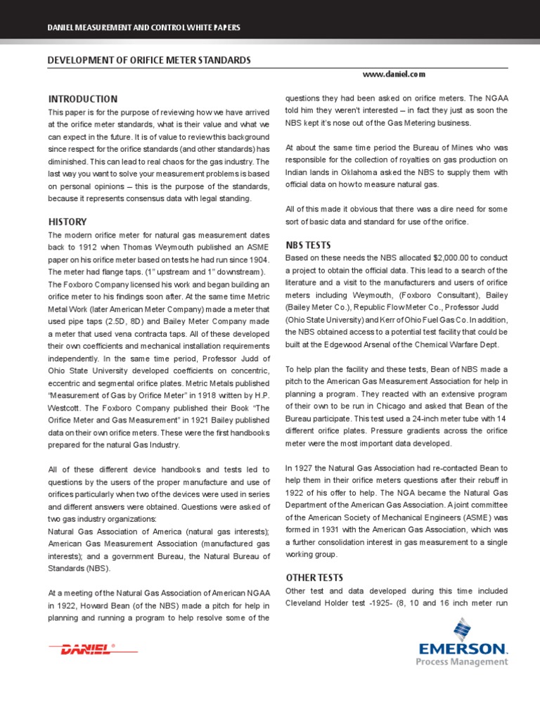 Development of Orifice Meter Standards | PDF