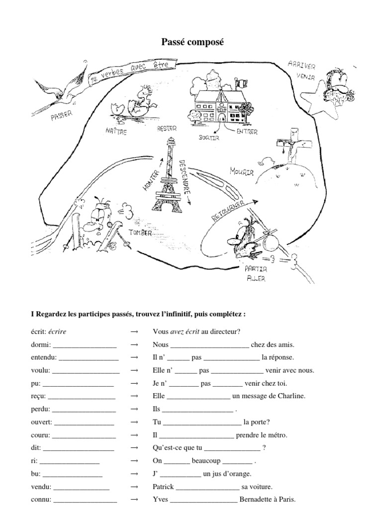 Passé Composé (Exercices) | PDF