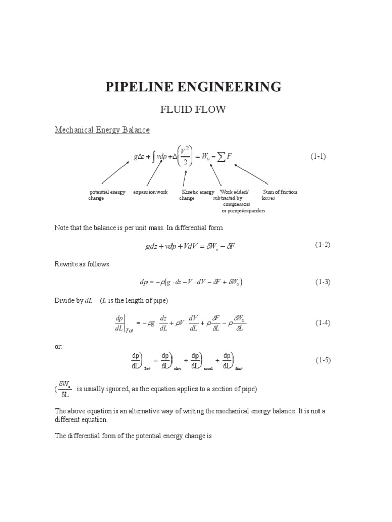 Pipeline Engineering Fluid Flow | PDF | Gas Compressor | Phases Of Matter