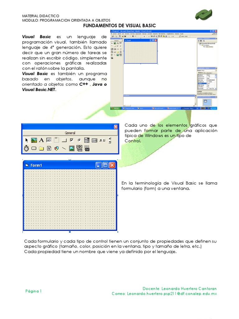 Fundamentos de Visual Basic | PDF | Objeto (informática) | Básico