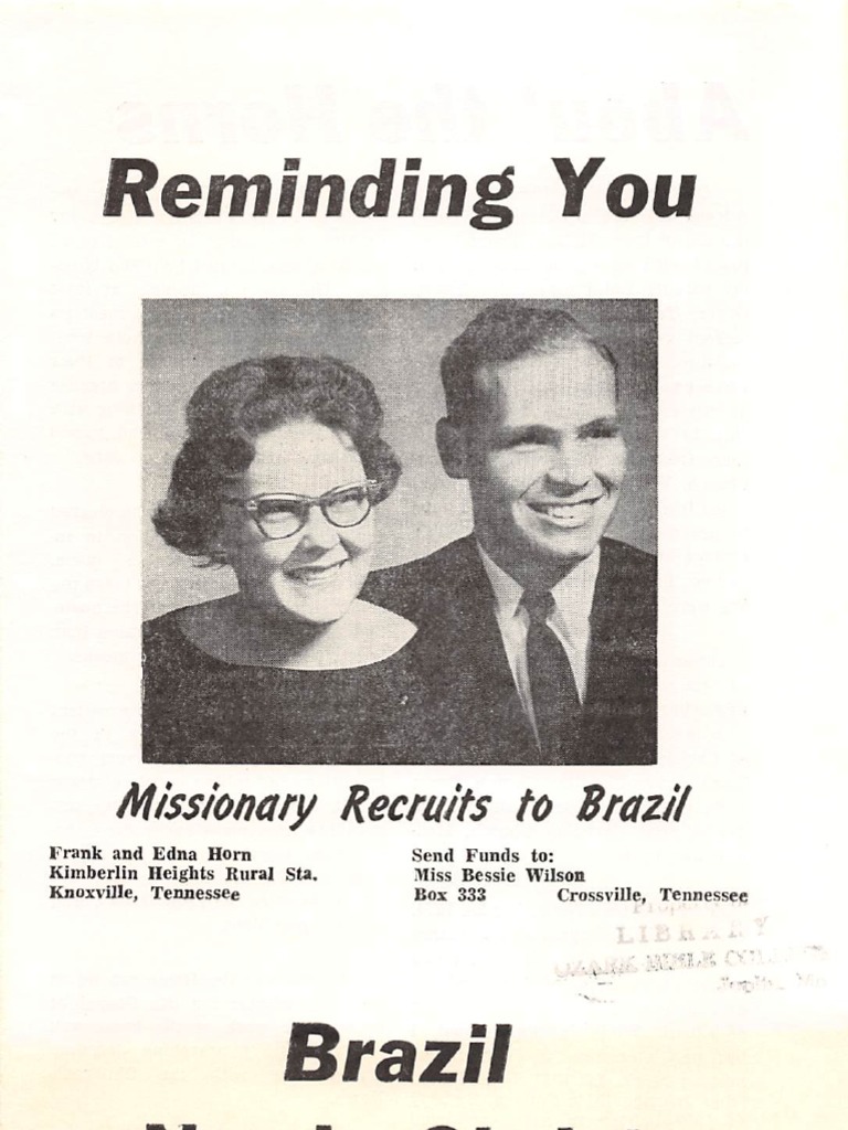 Horn Frank Edna 1960 Brazil PDF | PDF | The Gospel | Western Philosophy