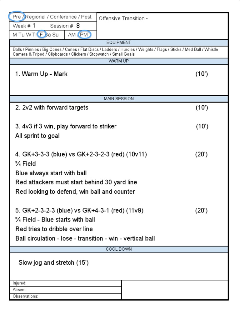 2013 Training Sheet 9 | PDF