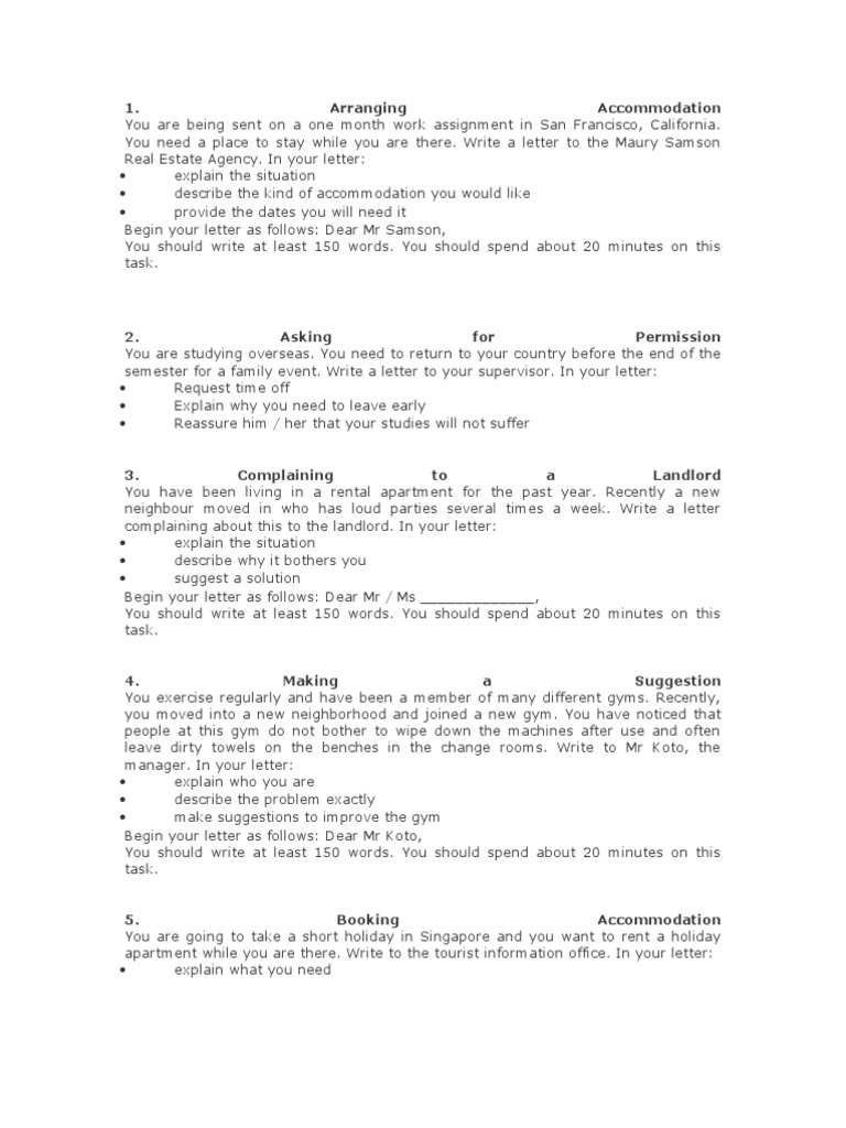 Writing A Formal Letter-Topics | PDF