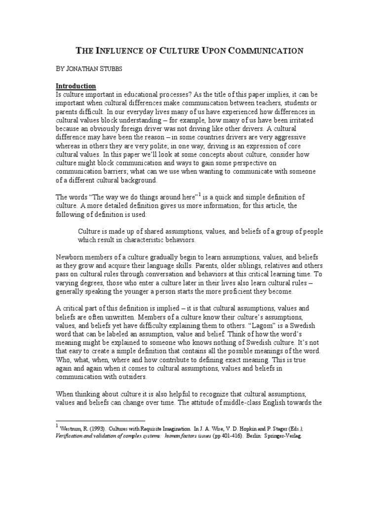 The Influence of Culture Upon Communication | PDF | Communication | Time