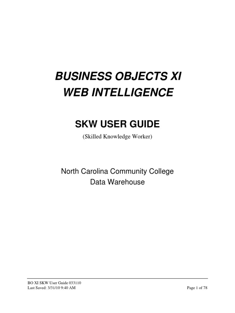 BO Webi Intelligence Guide | PDF | Information Retrieval | Command Line ...