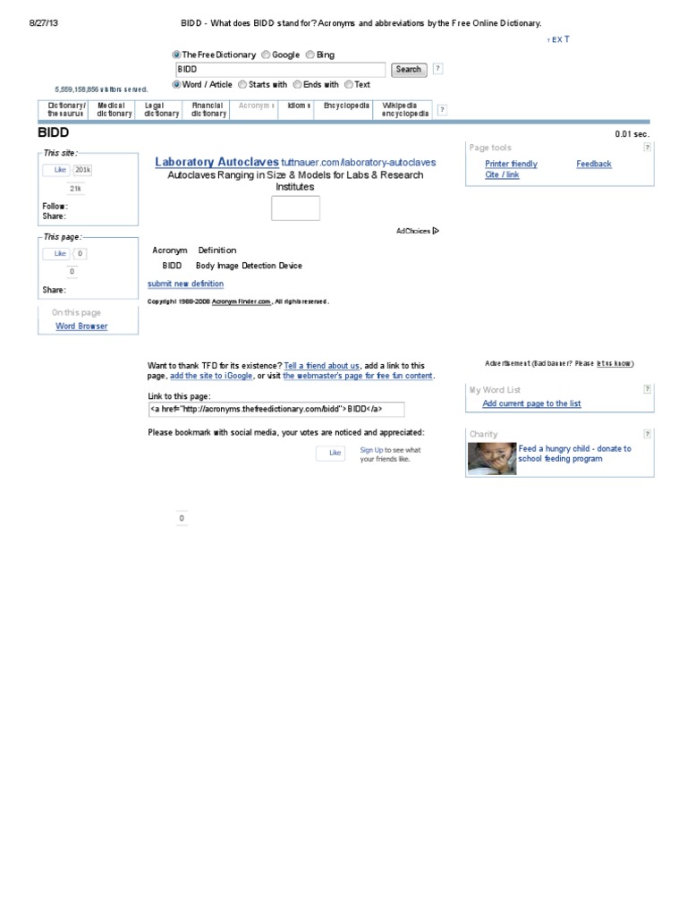 BIDD - What Does BIDD Stand For - Acronyms and Abbreviations by The ...