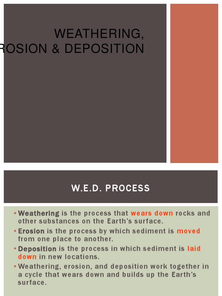 Weathering, Erosion and Deposition | PDF | Weathering | Erosion