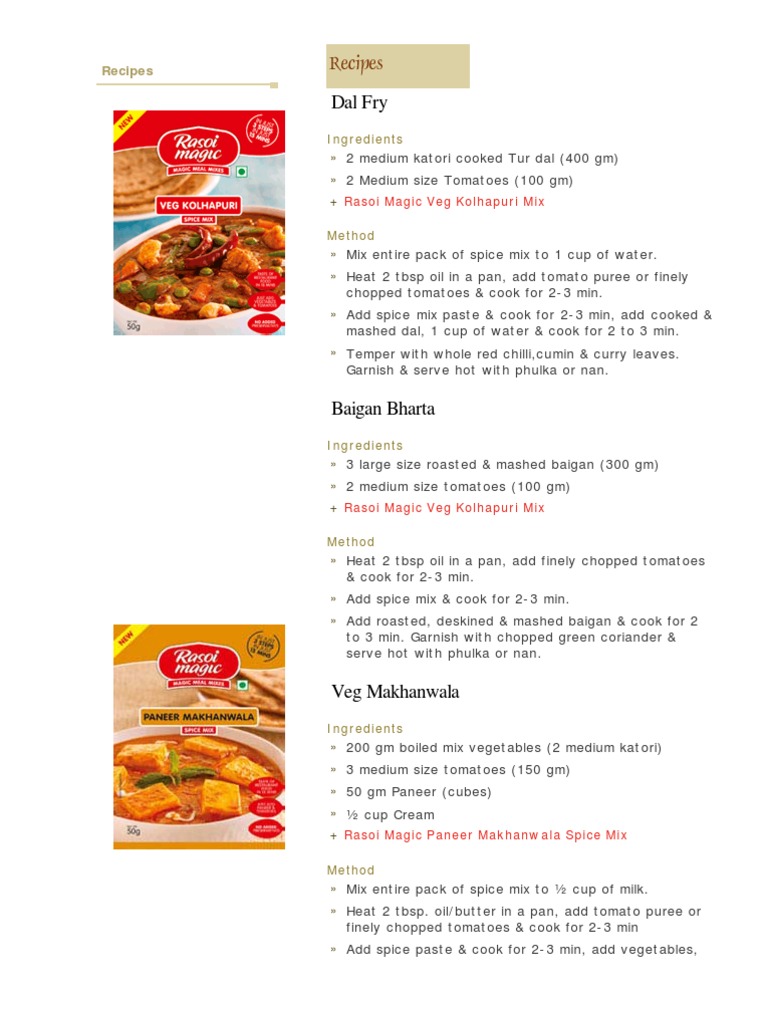 Rasoi Magic | PDF | Curry | Indian Cuisine