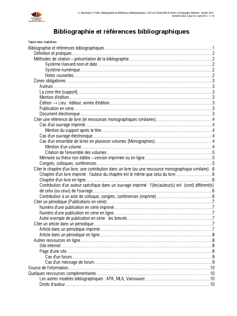 Normes Iso 690 Citations | PDF | Bibliographie | Livres