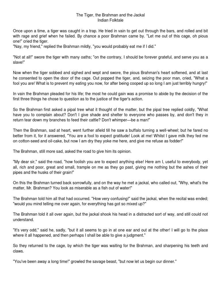 The Tiger, The Brahman and The Jackal | PDF